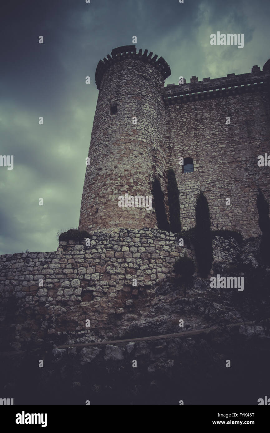 Tower, Medieval castle, spain architecture Stock Photo - Alamy