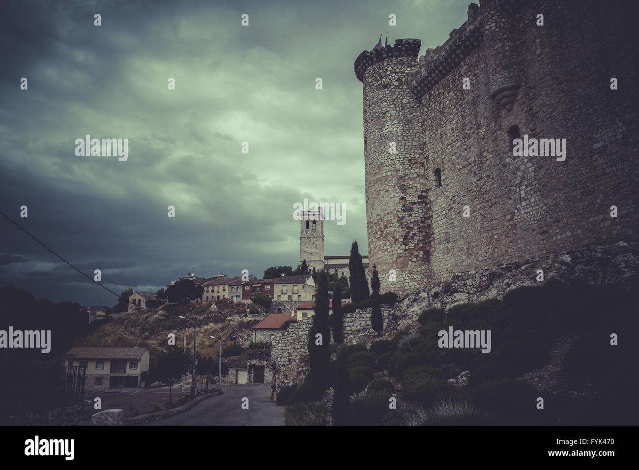 Medieval castle, spain architecture Stock Photo - Alamy