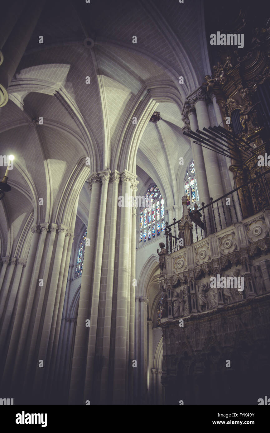 inside the cathedral of toledo, stained glass, organ, chapel, imperial ...
