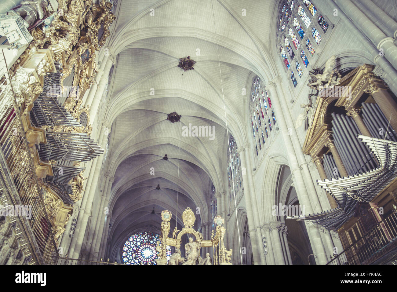 inside the cathedral of toledo, stained glass, organ, chapel, imperial ...