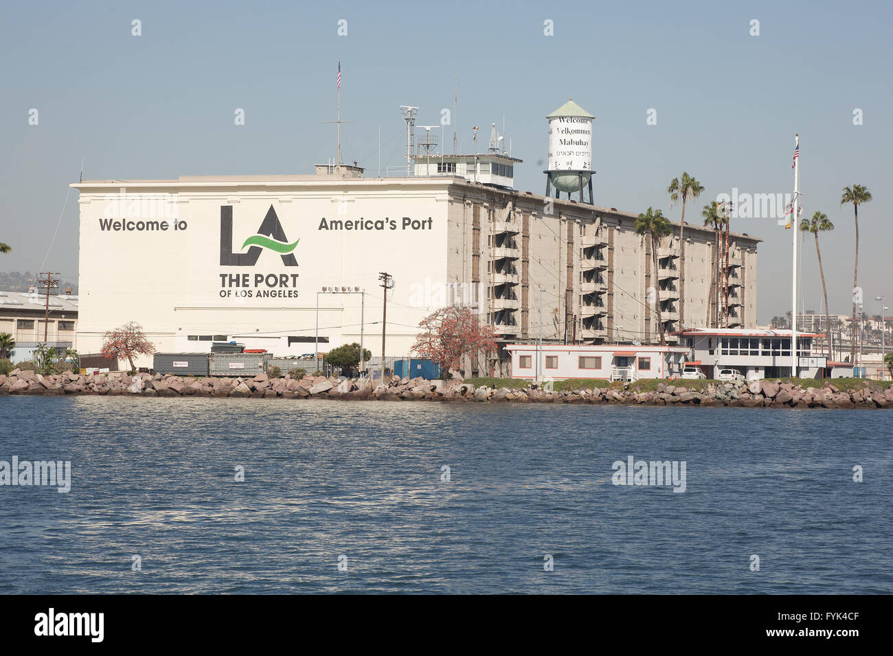 The port of Los Angeles at the sea in the san pedro harbor. Americas ...