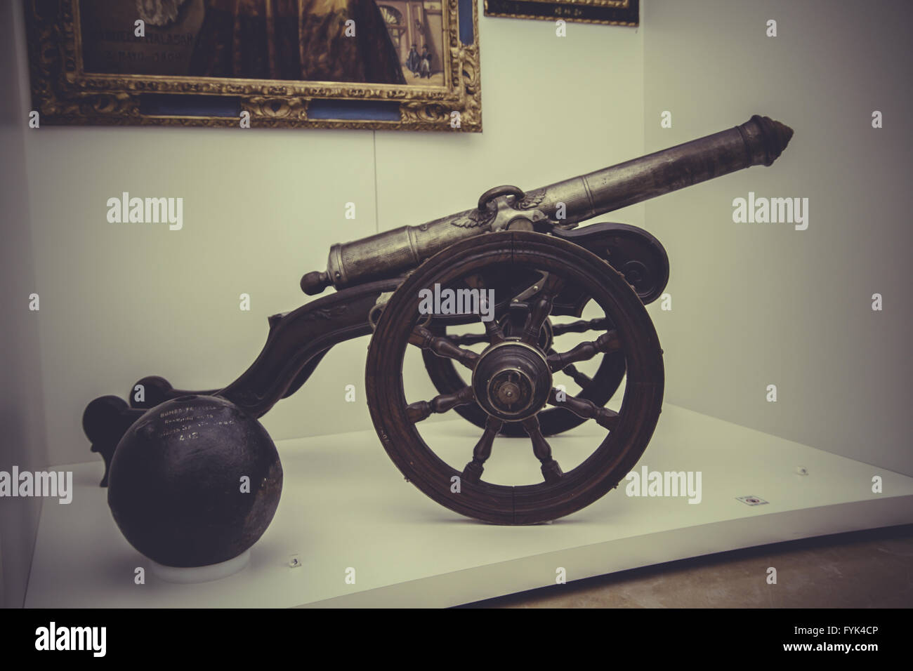 War cannon on white background. Spanish Armada Stock Photo - Alamy