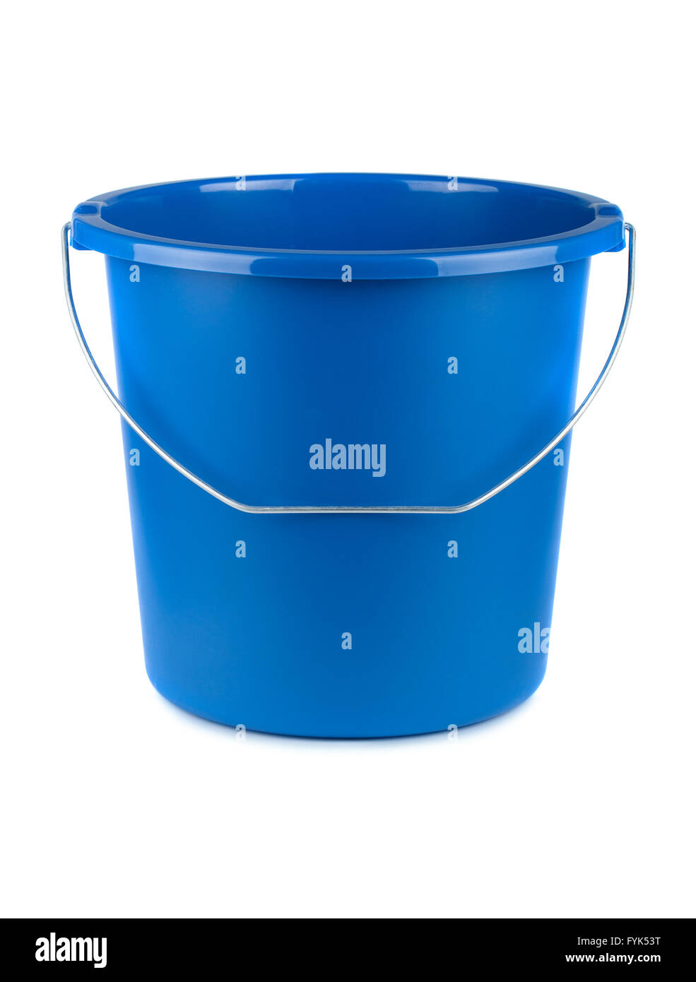 Empty blue bucket Stock Photo - Alamy
