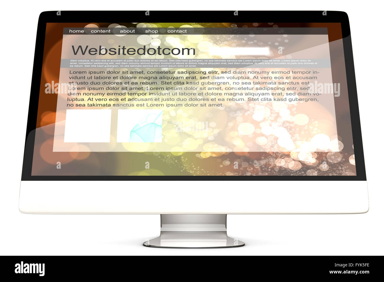 All in one Computer showing a generic website Stock Photo - Alamy