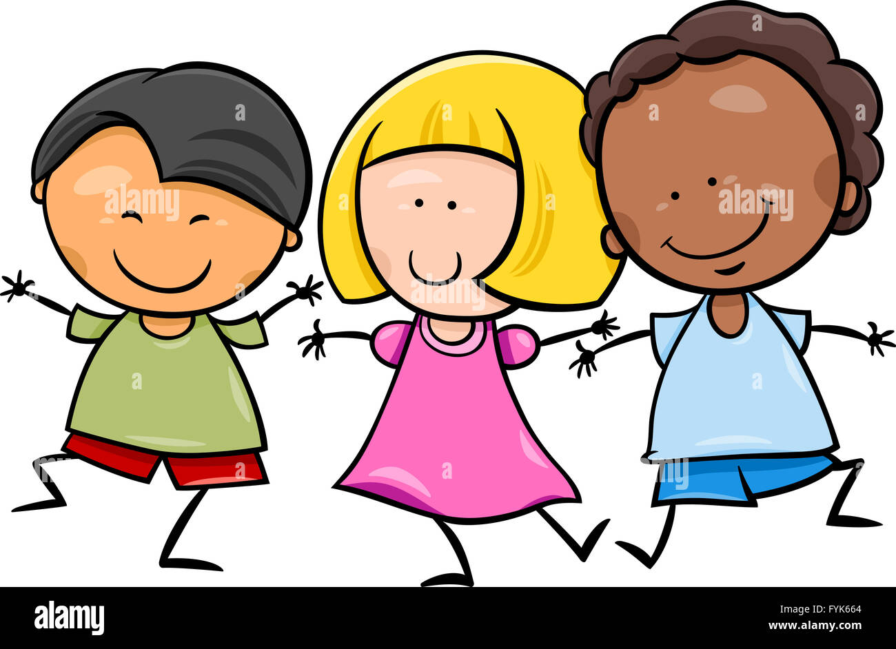 Group multicultural kids vector illustration hi-res stock photography ...