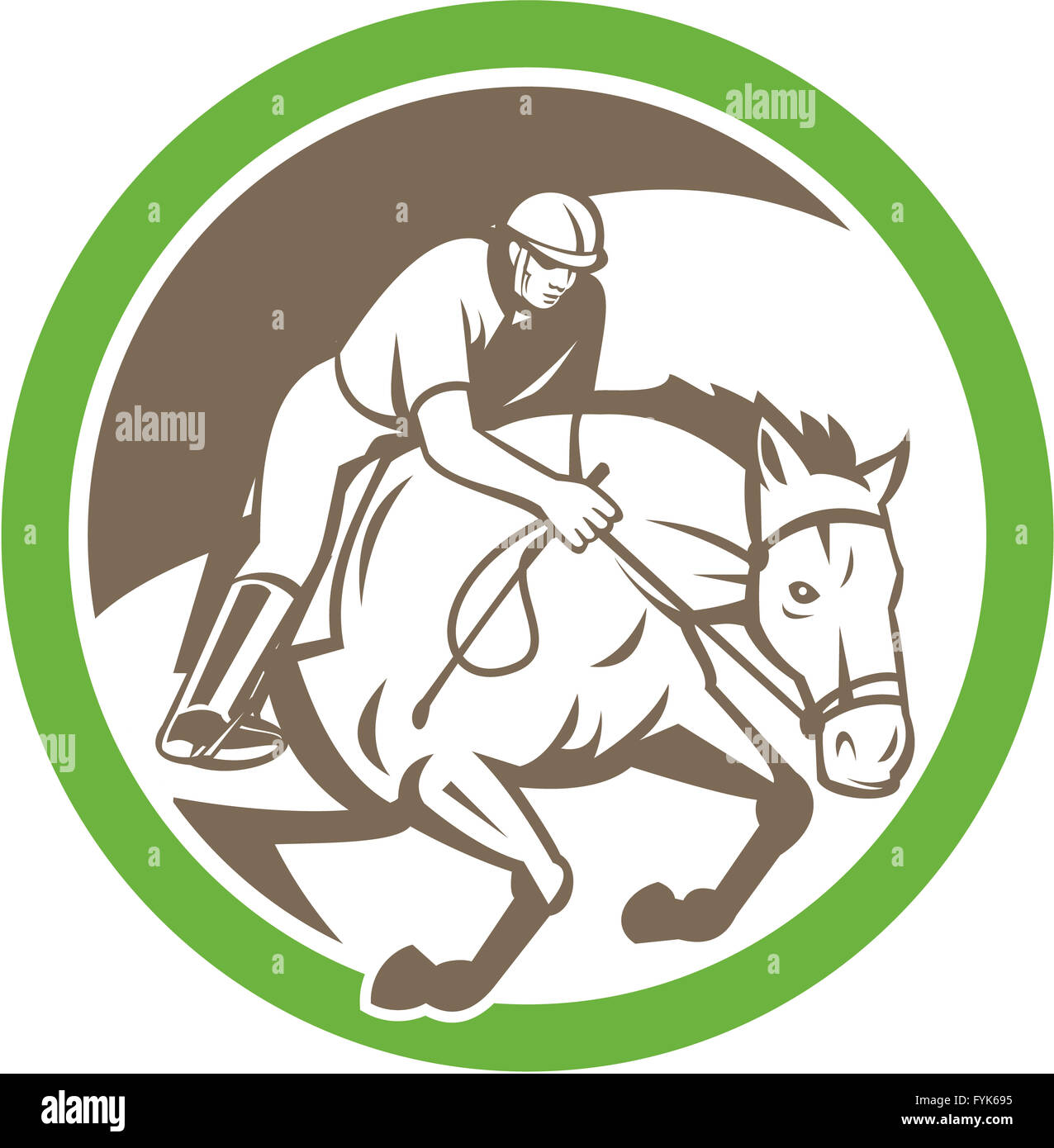 Equestrian Show Jumping Circle Retro Stock Photo - Alamy