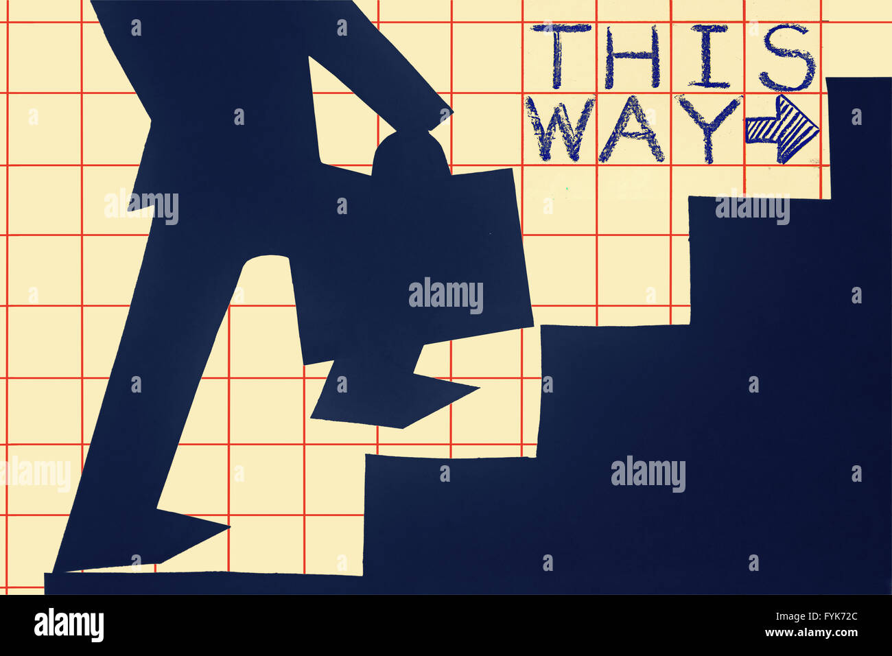 This Way Written with Arrow Stock Photo - Alamy
