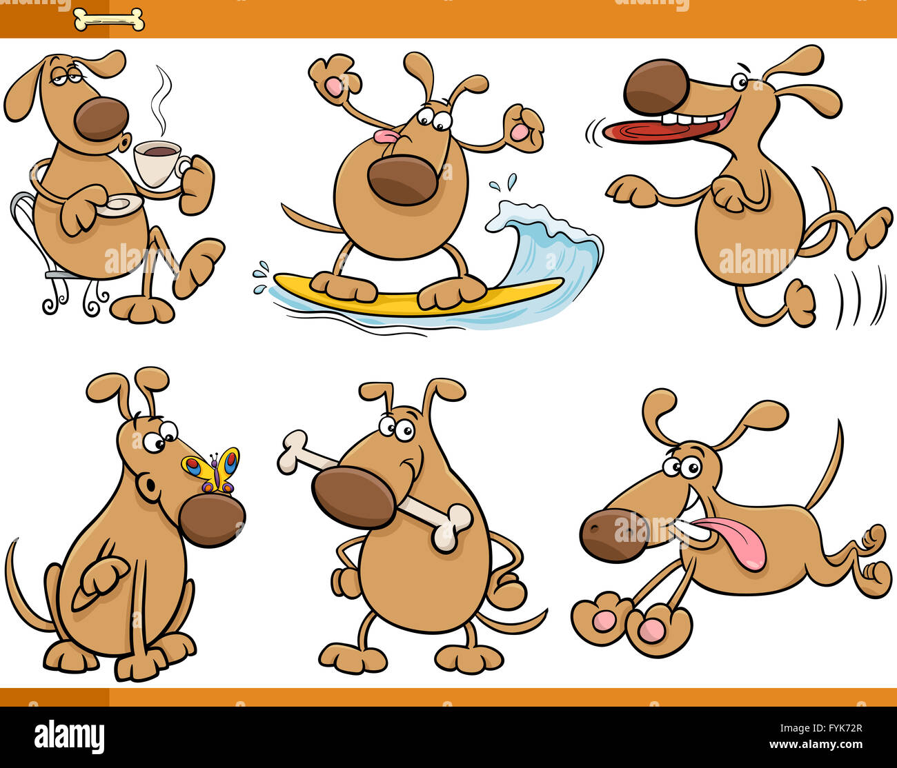 dogs characters cartoon set Stock Photo - Alamy