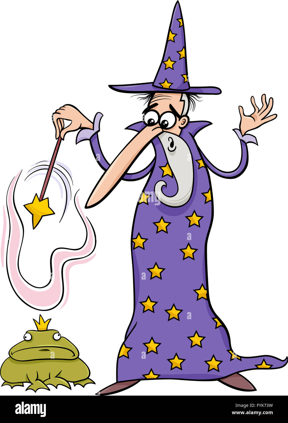 wizard fantasy cartoon illustration Stock Photo - Alamy