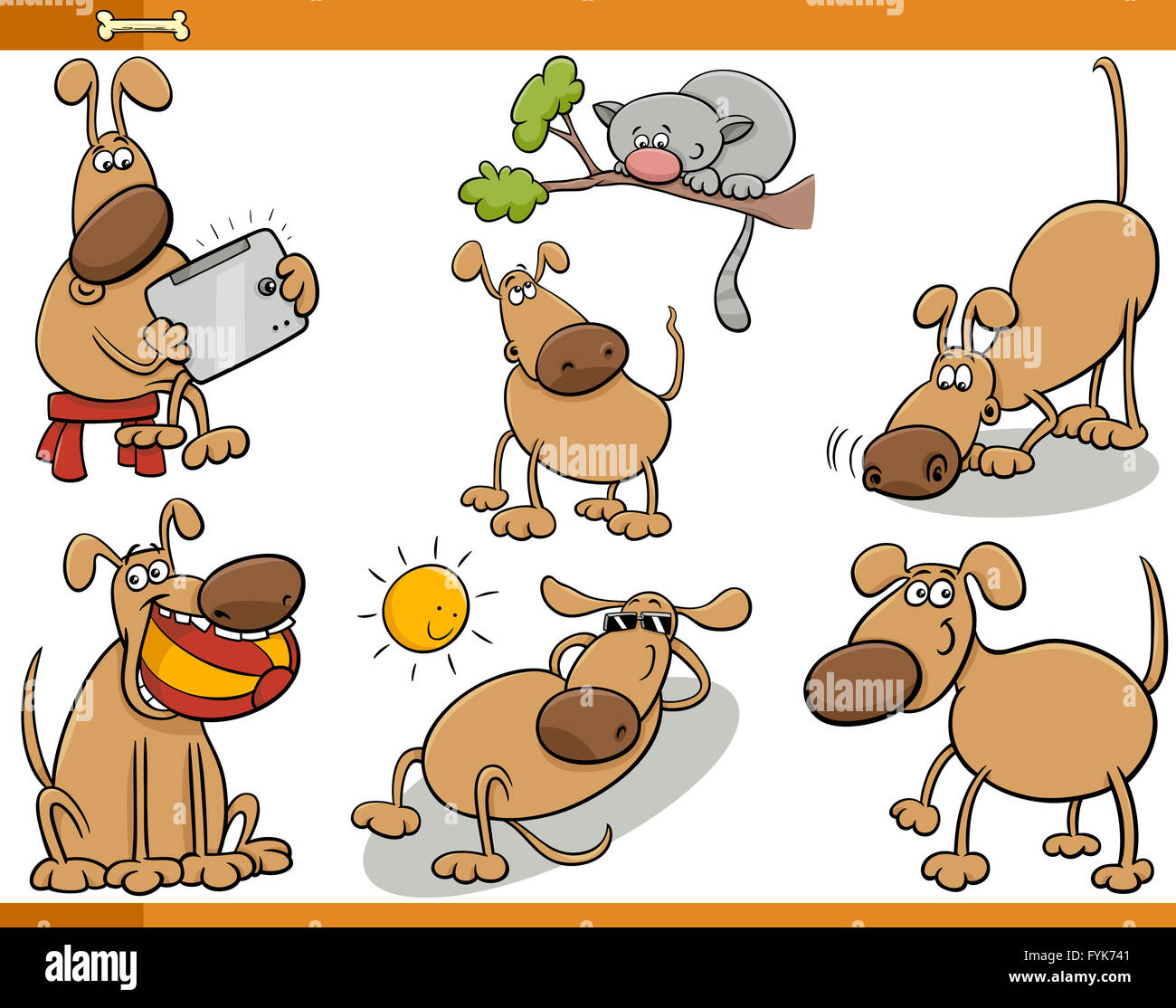 dogs characters cartoon set Stock Photo - Alamy