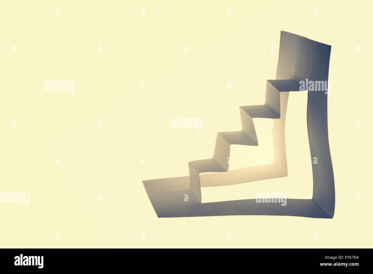 paper composition with stairs side view Stock Photo - Alamy