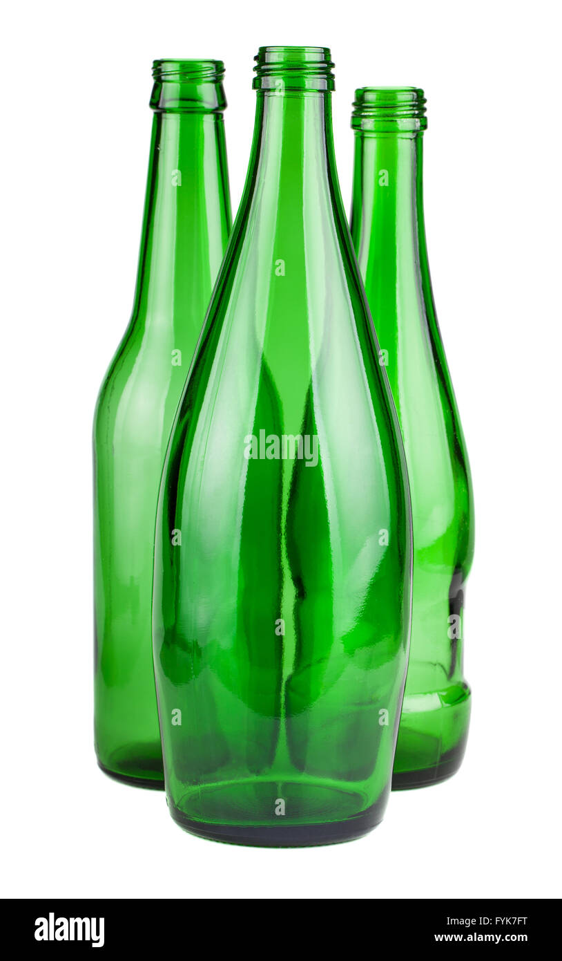 Empty green white bottles hi-res stock photography and images - Alamy