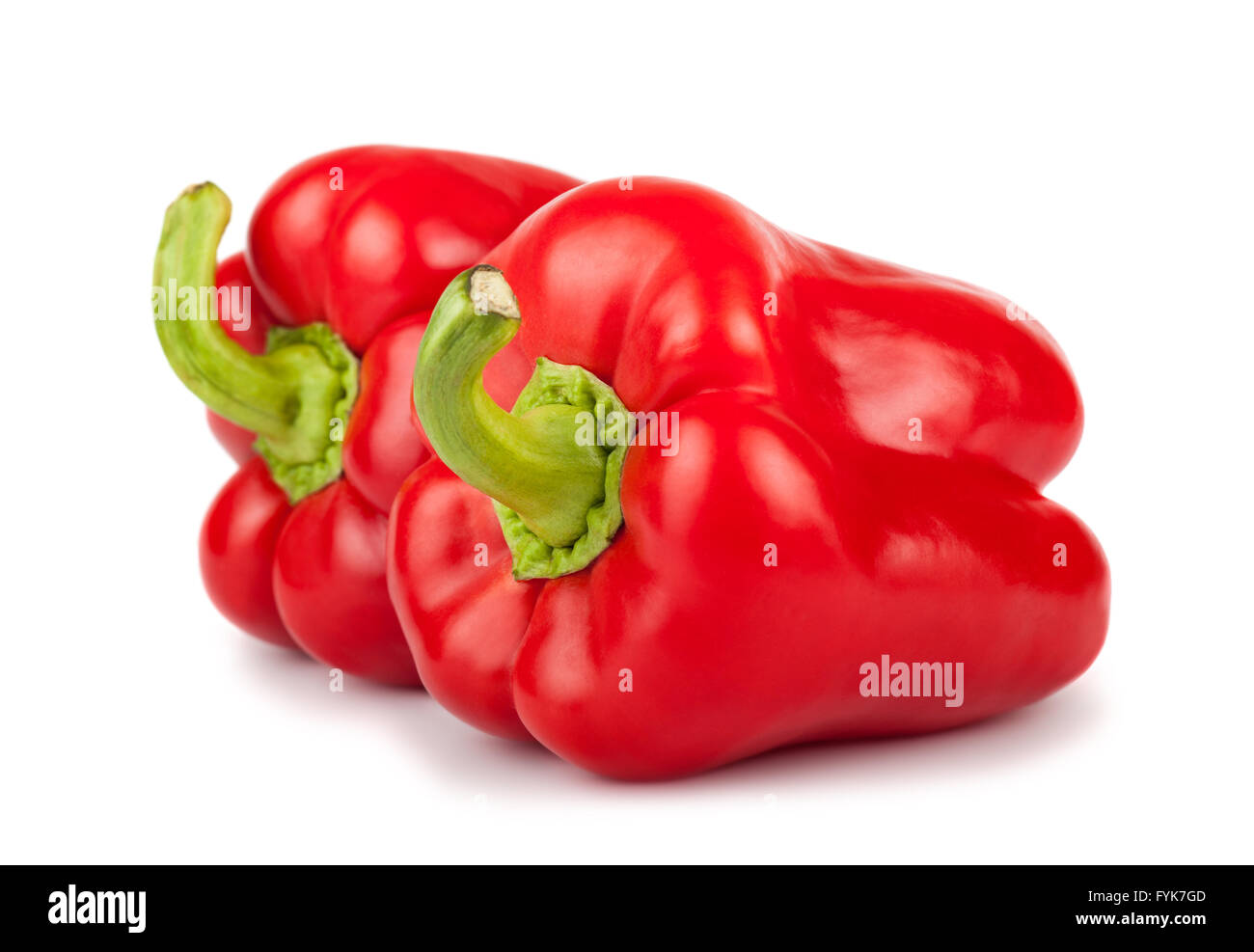 Pair of sweet red peppers Stock Photo - Alamy