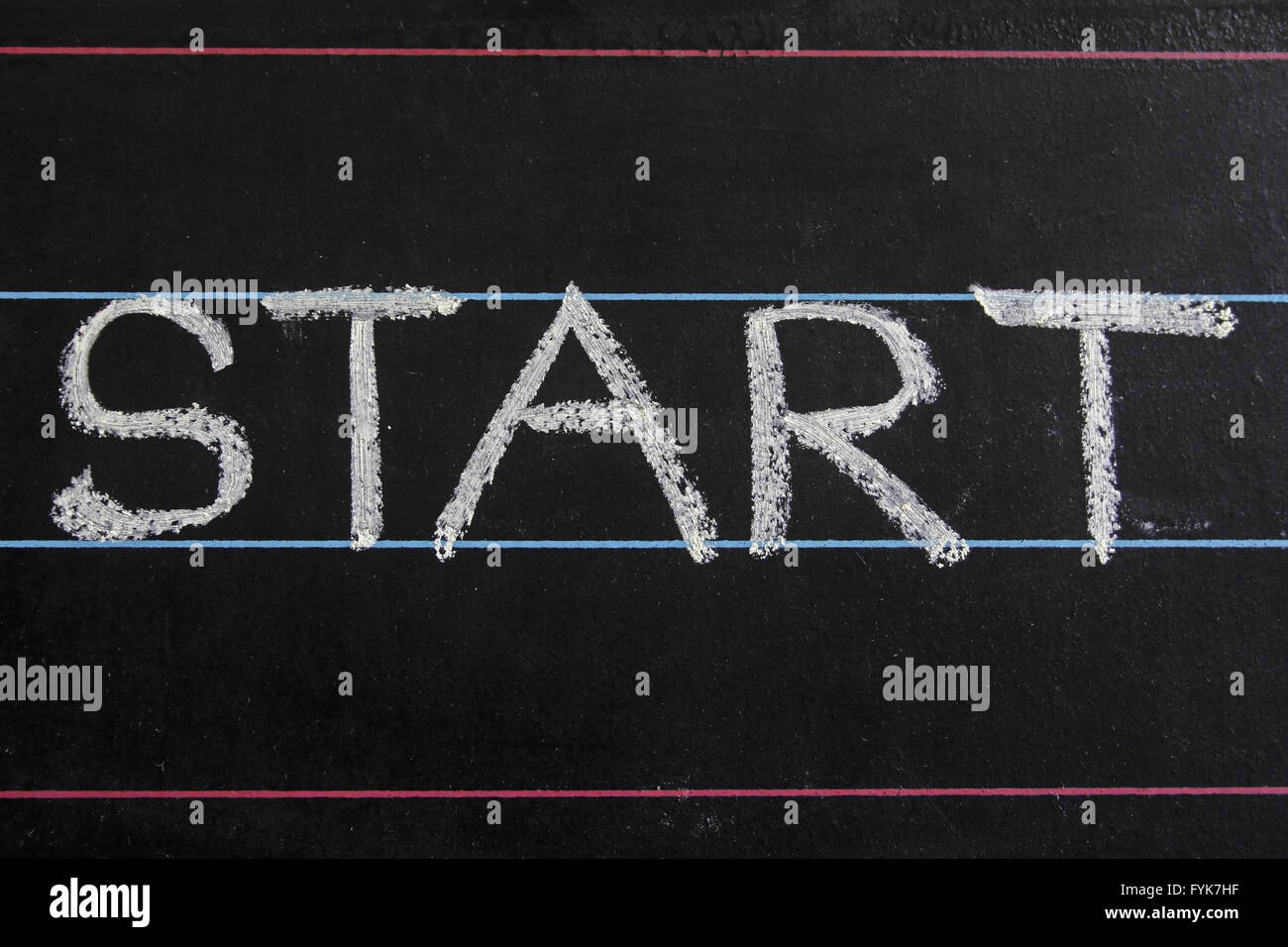 Start word handwritten on black chalkboard Stock Photo - Alamy