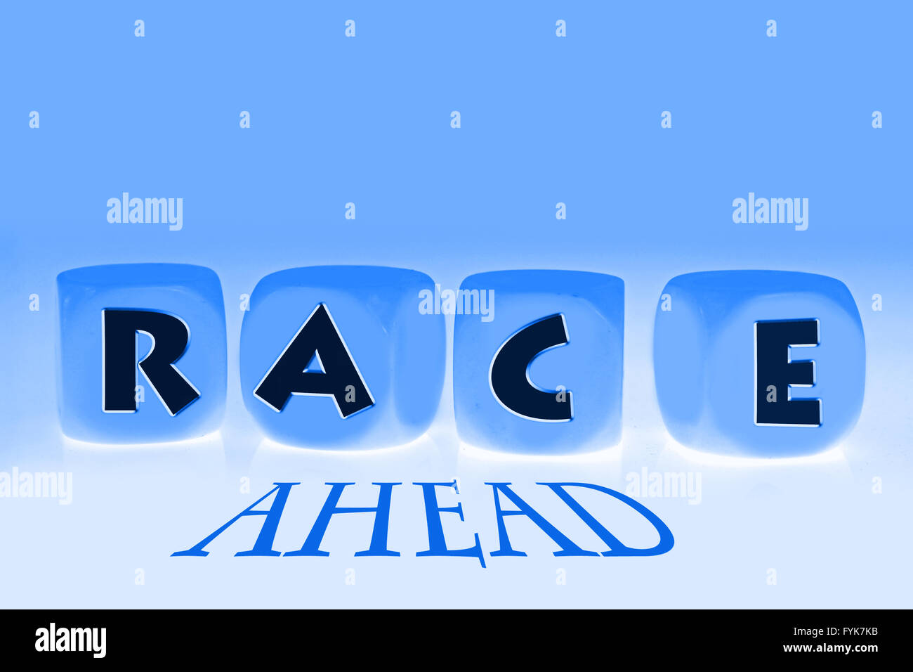 word race on cubes Stock Photo - Alamy