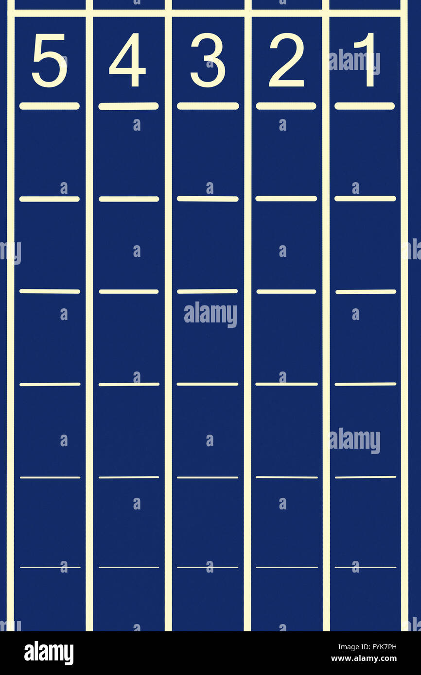 Starting line on running track Stock Photo - Alamy