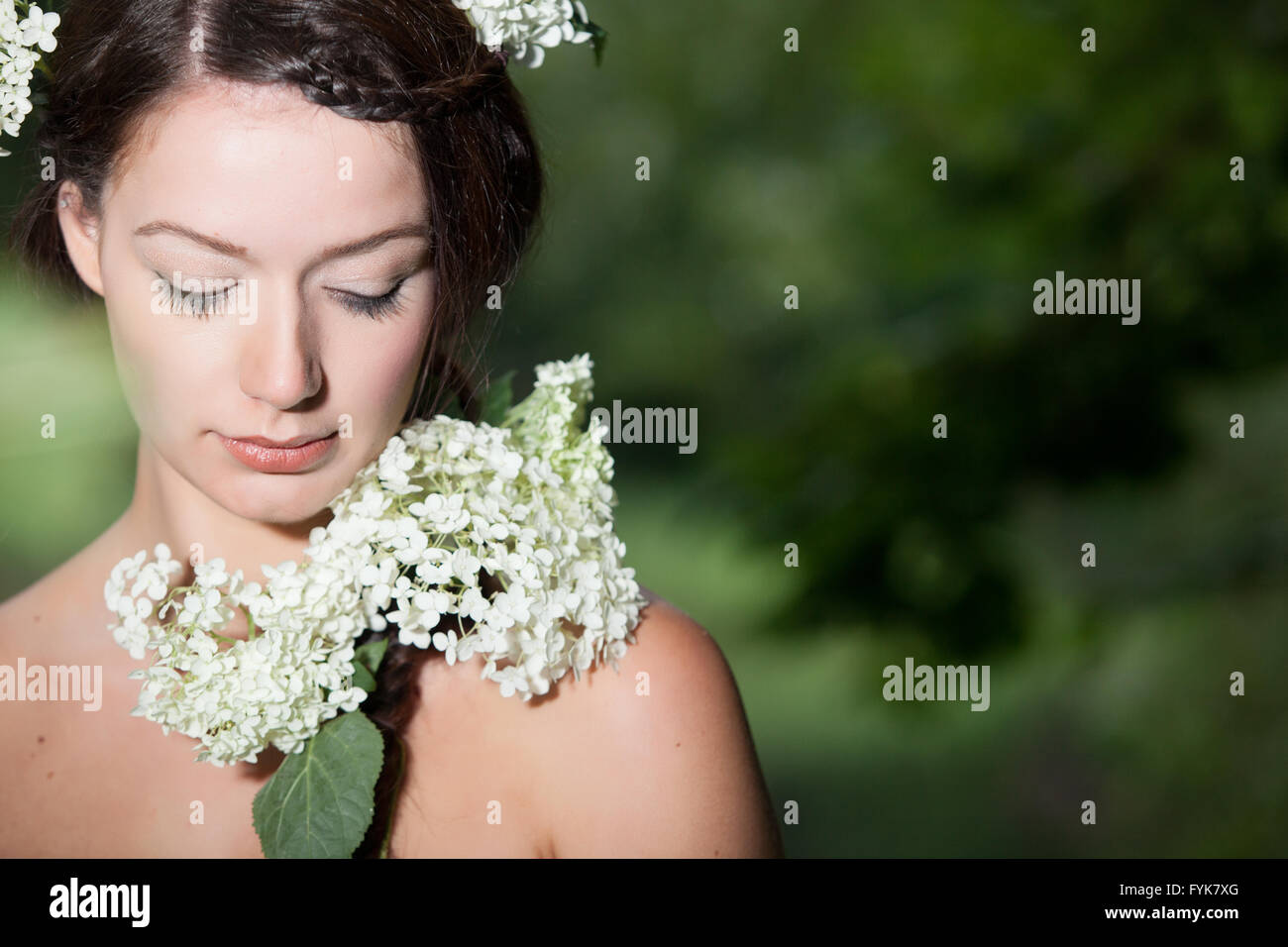 Looking down with flowers Stock Photo - Alamy
