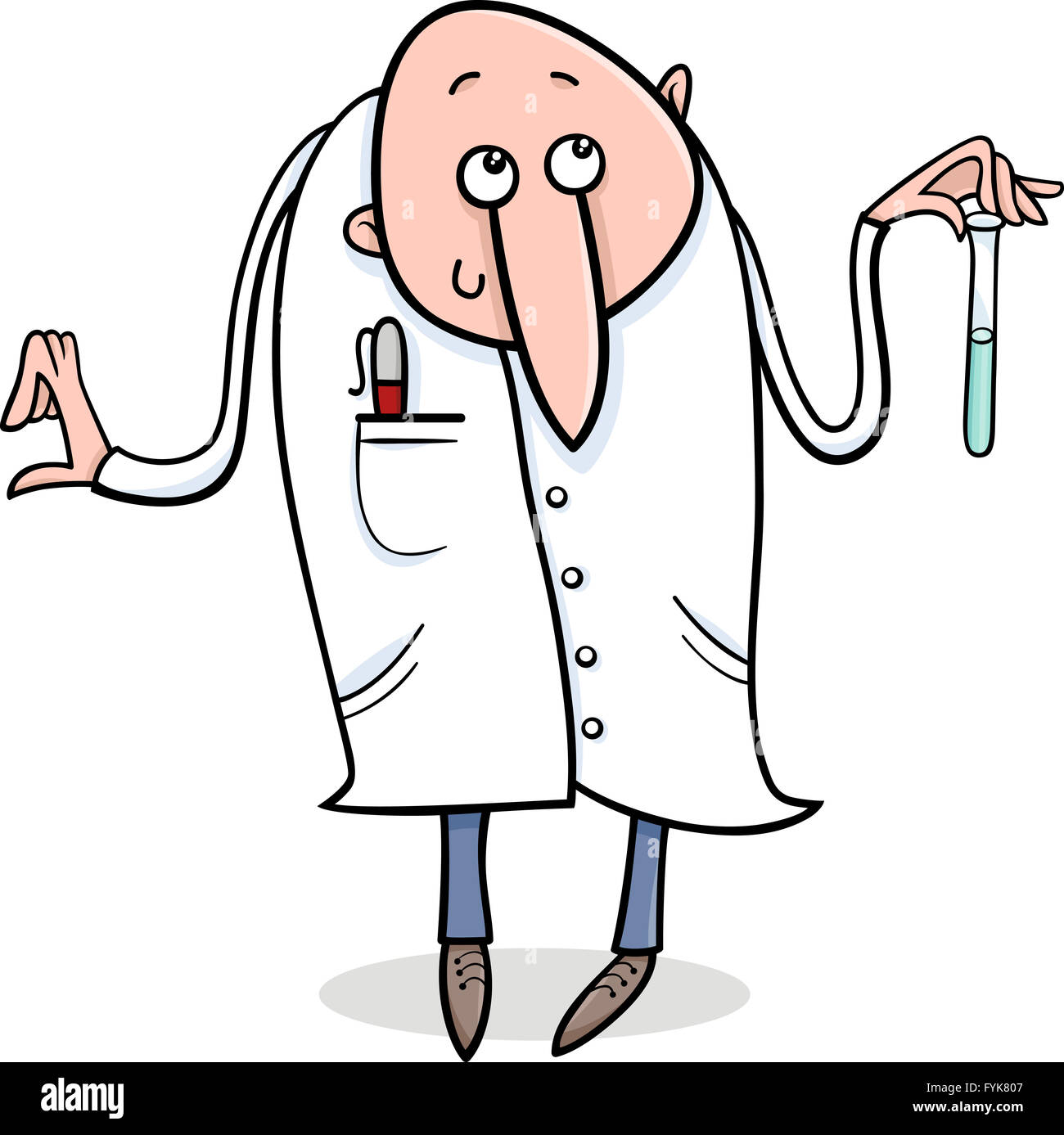 scientist character cartoon illustration Stock Photo - Alamy