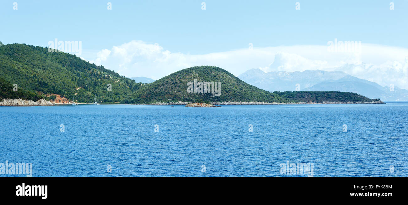 Sea summer view from ferry (Greece Stock Photo - Alamy