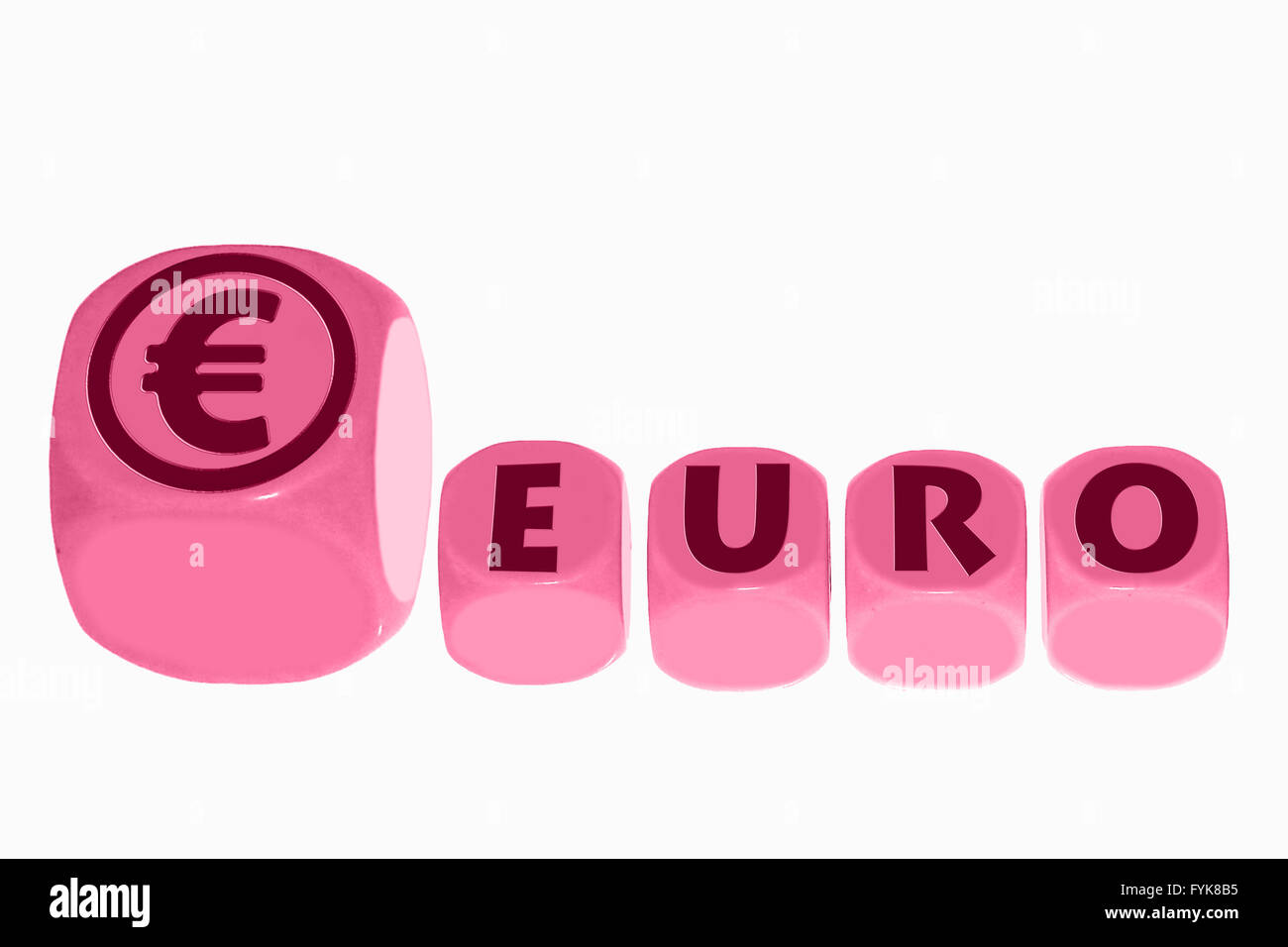 EURO symbol with word EURO on cubes Stock Photo - Alamy