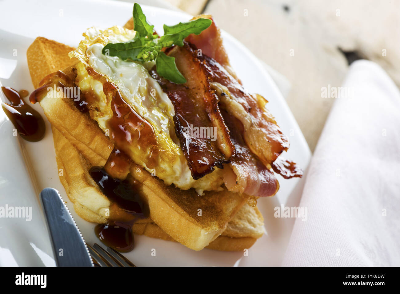Brunch table toast plate fork hi-res stock photography and images - Alamy
