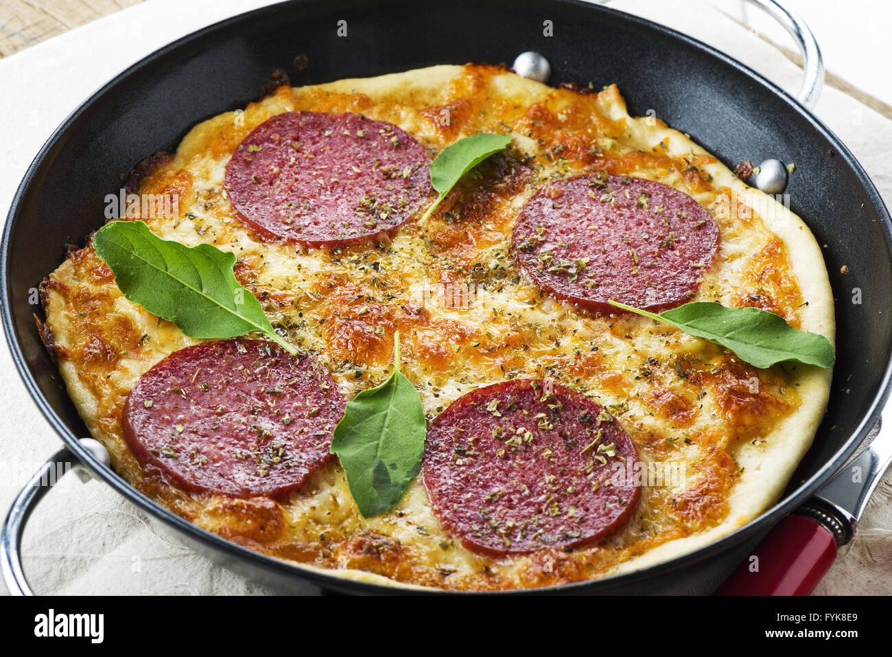 closeup of a mini Pizza Stock Photo - Alamy