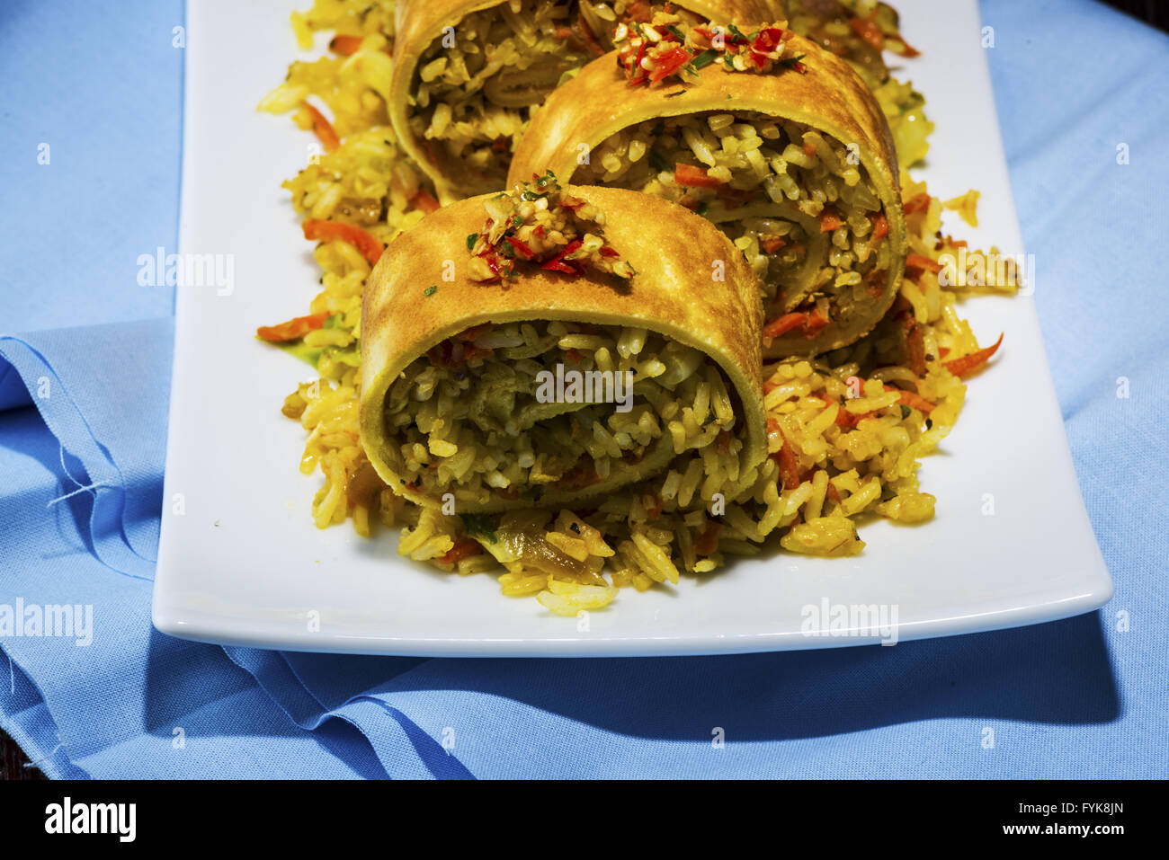 asian curry rice roll Stock Photo - Alamy
