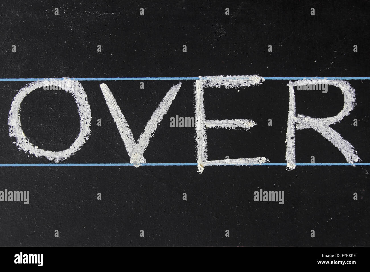 over word handwritten on black chalkboard Stock Photo - Alamy