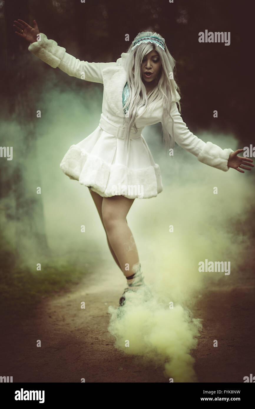 alice in wonderland, beautiful girl in a magic forest Stock Photo - Alamy