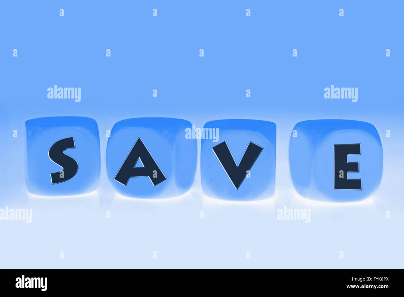 word Save on cubes Stock Photo - Alamy