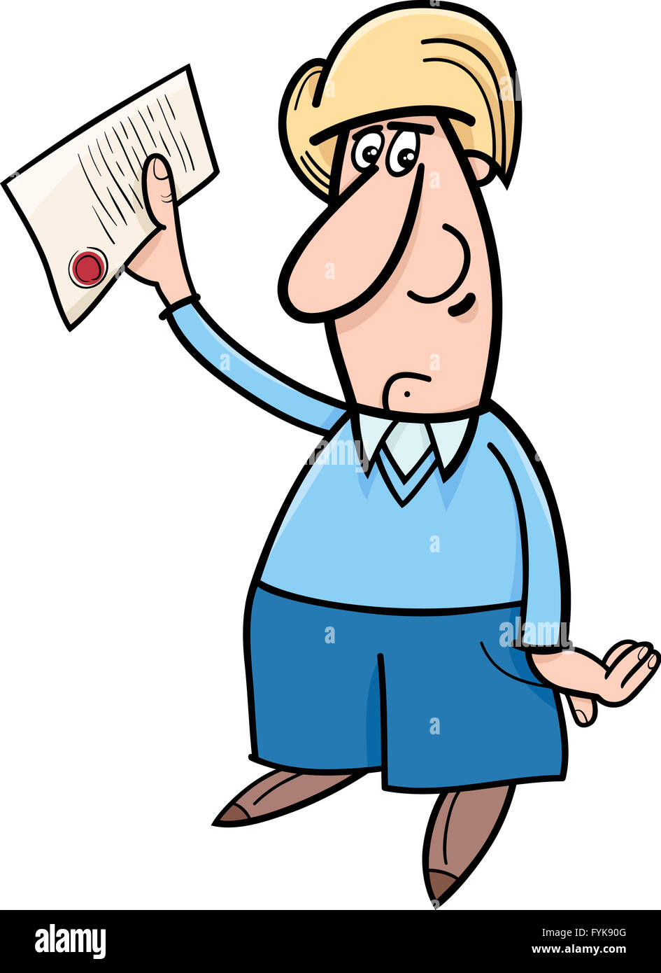 man with document cartoon Stock Photo - Alamy