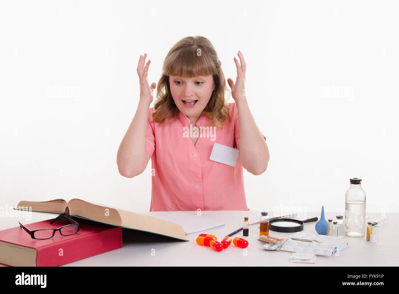 Pharmacist shocked by number of drugs in directory Stock Photo - Alamy