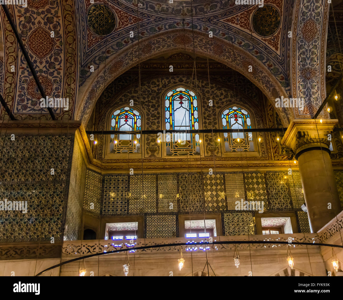 Interior view in Blue Mosque in Istanbul Stock Photo - Alamy
