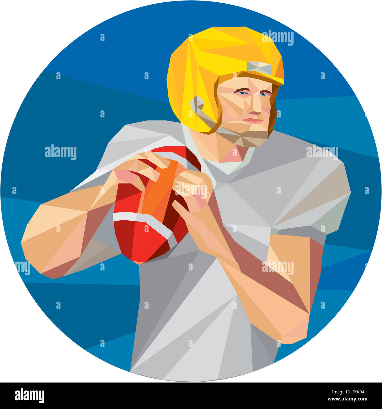 American Football Quarterback QB Low Polygon Stock Photo - Alamy