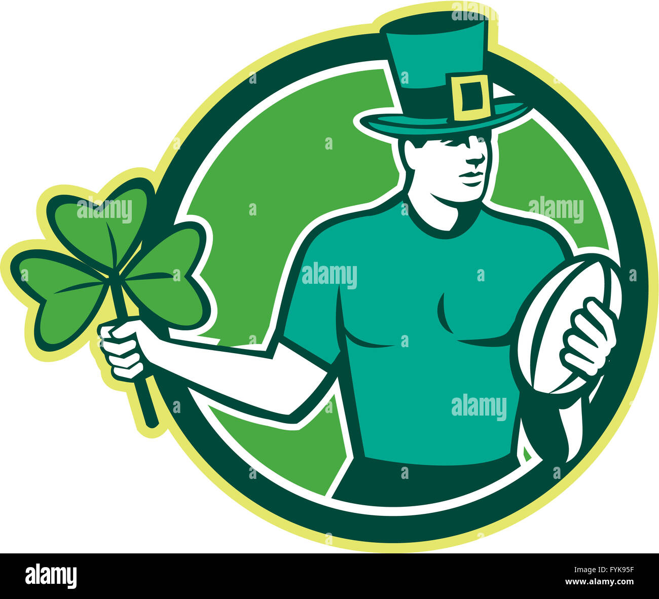 Irish Rugby Player Holding Shamrock Stock Photo - Alamy