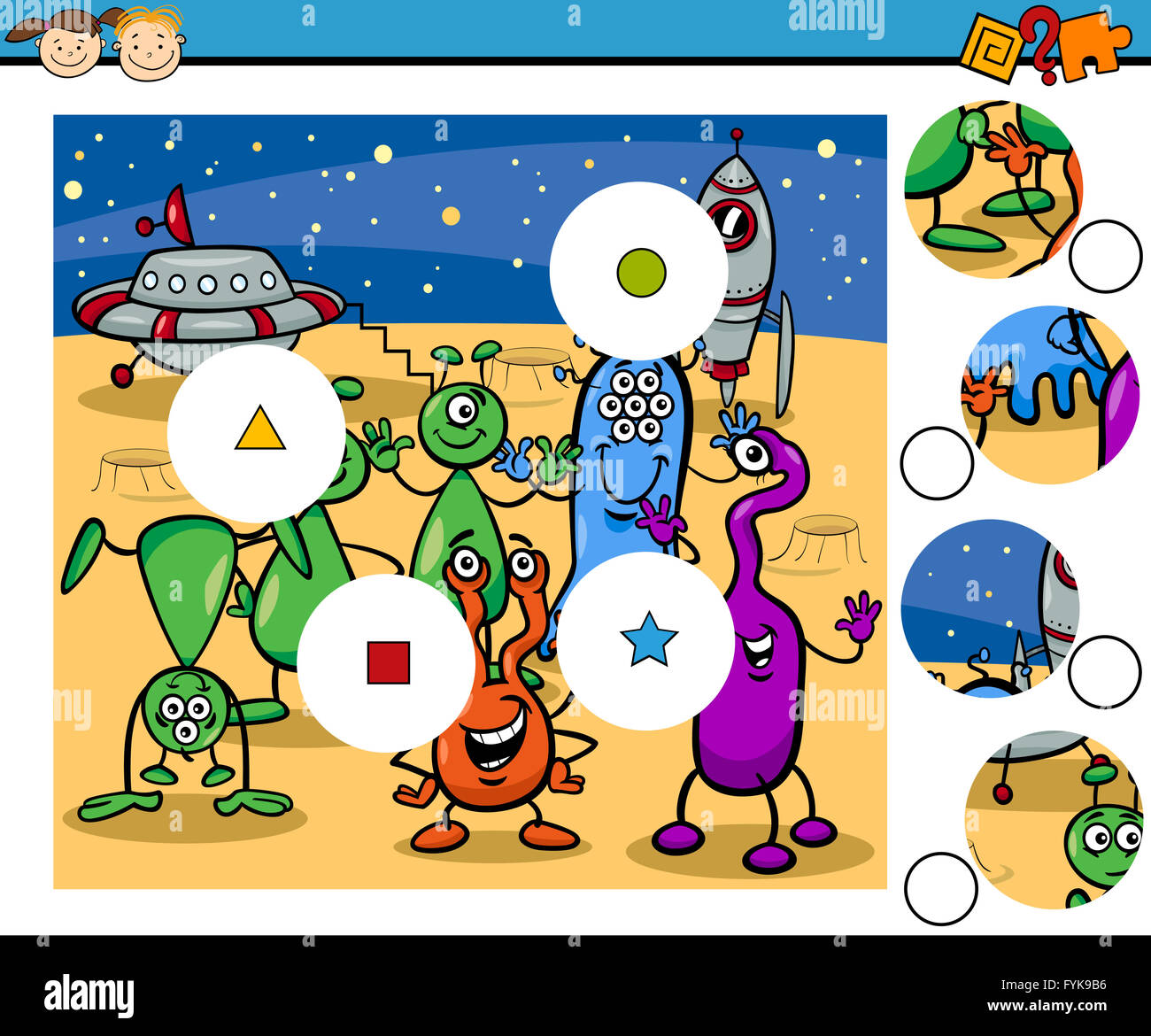 Aliens martians cartoon illustration hi-res stock photography and ...