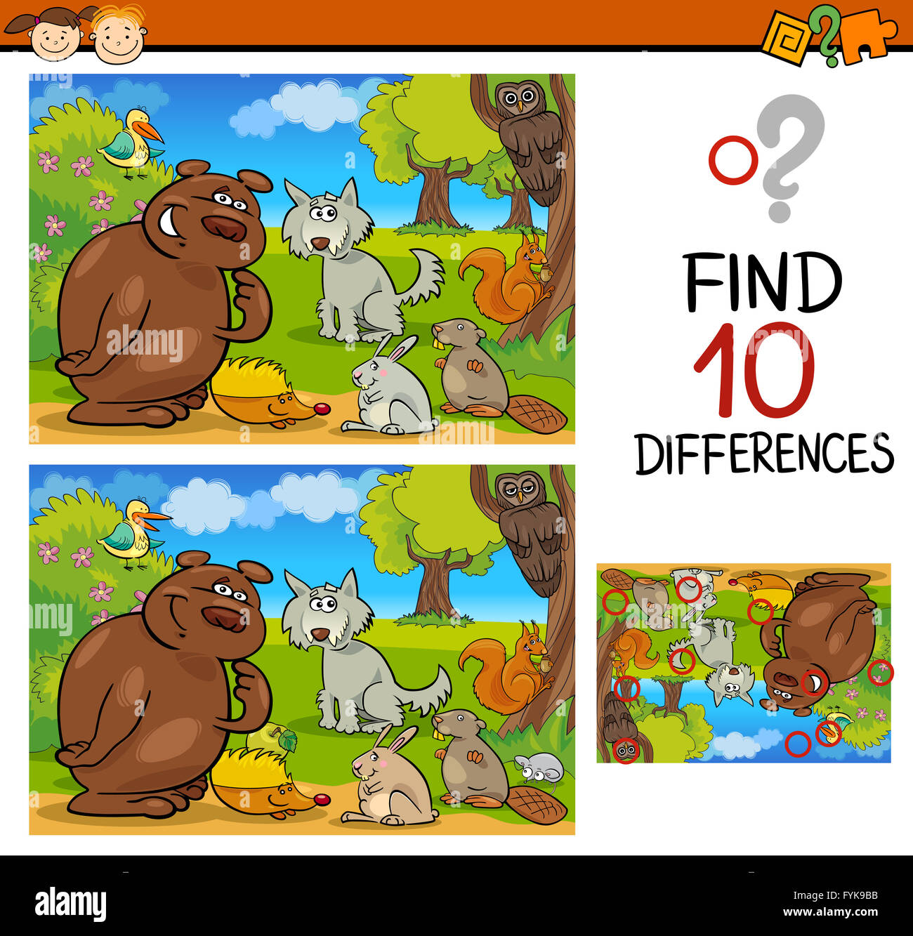 finding differences game cartoon Stock Photo - Alamy