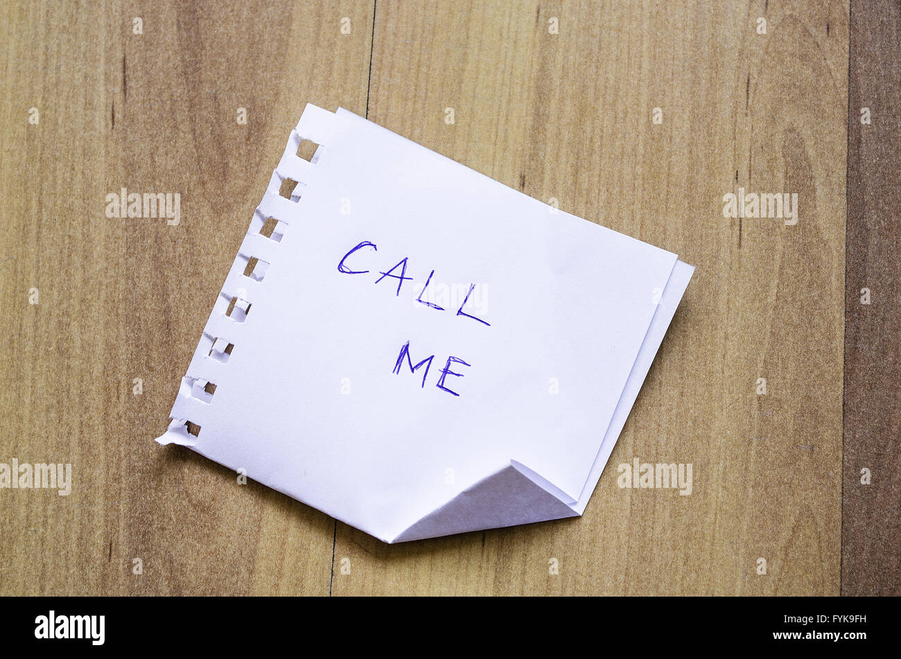 Call Me Note Stock Photo - Alamy