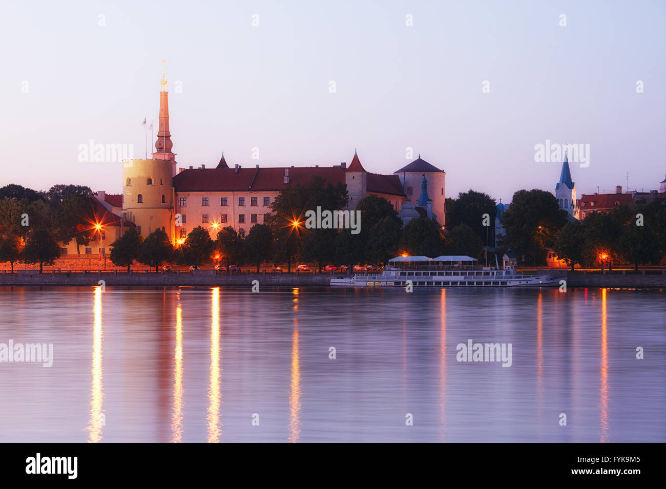 Panorama of old Riga Stock Photo - Alamy