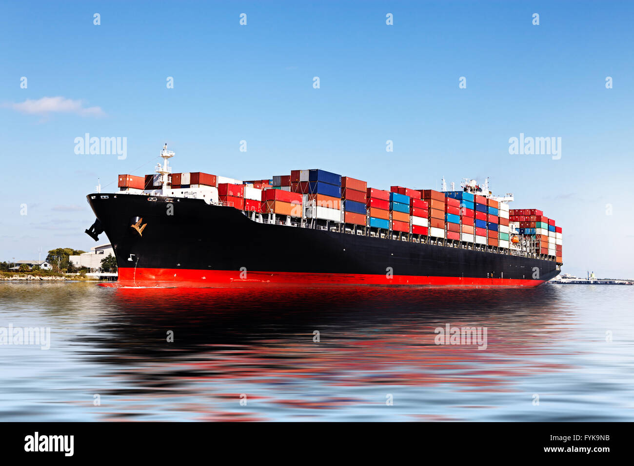 Cargo container ship in port hi-res stock photography and images - Alamy