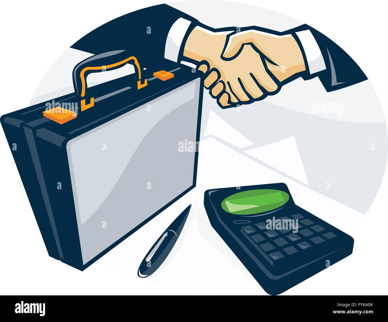 Business Handshake Deal Briefcase Retro Stock Photo - Alamy