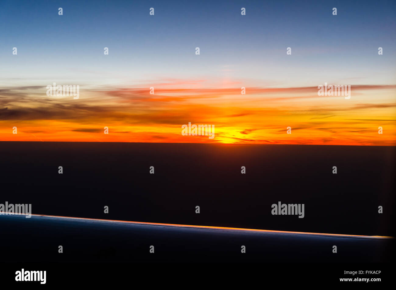 Airplane view travel destination tourist tourism sunrise hi-res stock ...