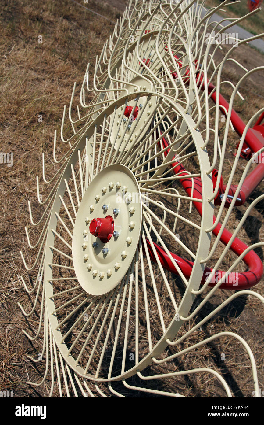 New hay raker farm equipment. Agricultural machinery Stock Photo - Alamy