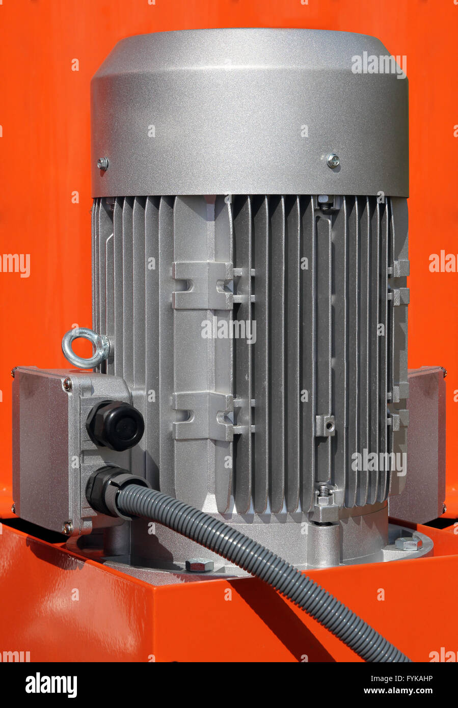 Red powerful electric motors for modern industrial equipment Stock ...