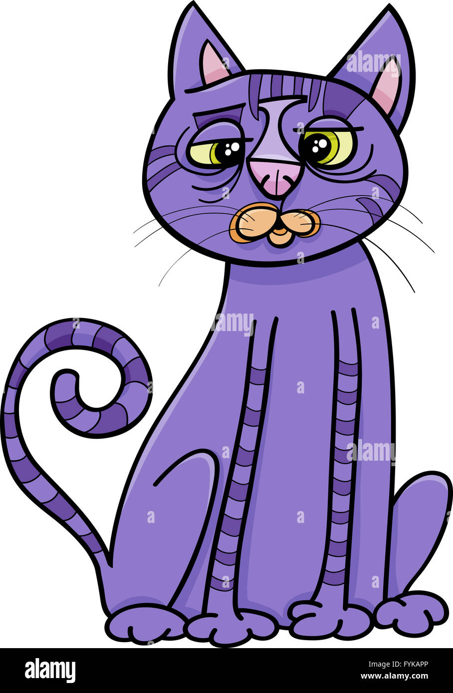 Purple cat feline illustration hi-res stock photography and images - Alamy