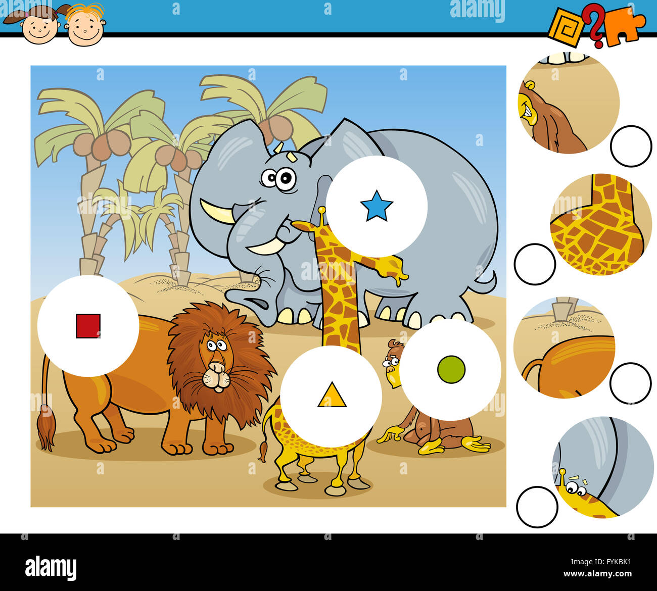 match pieces game cartoon Stock Photo - Alamy