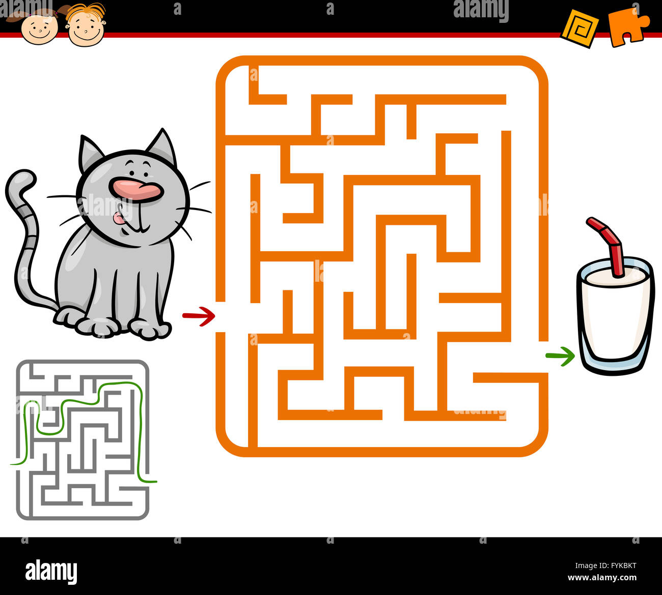 cartoon maze or labyrinth game Stock Photo - Alamy