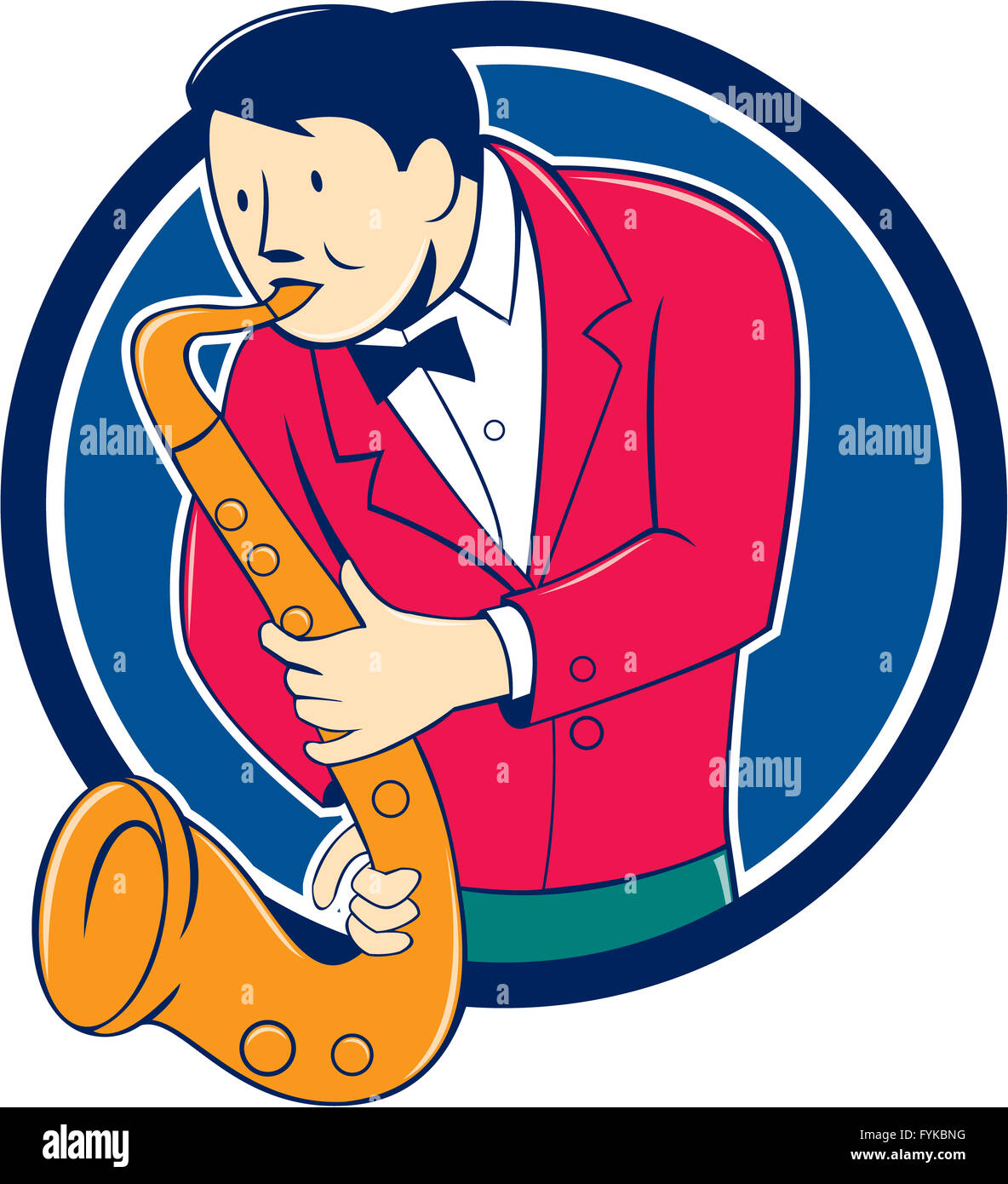 Musician playing saxophone cartoon hi-res stock photography and images ...