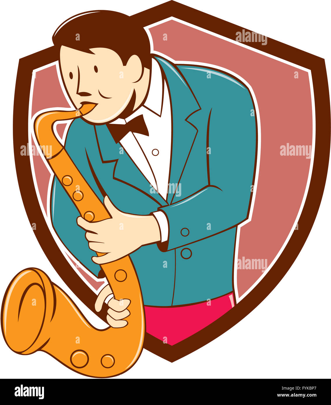 Saxophone cartoon hi-res stock photography and images - Alamy