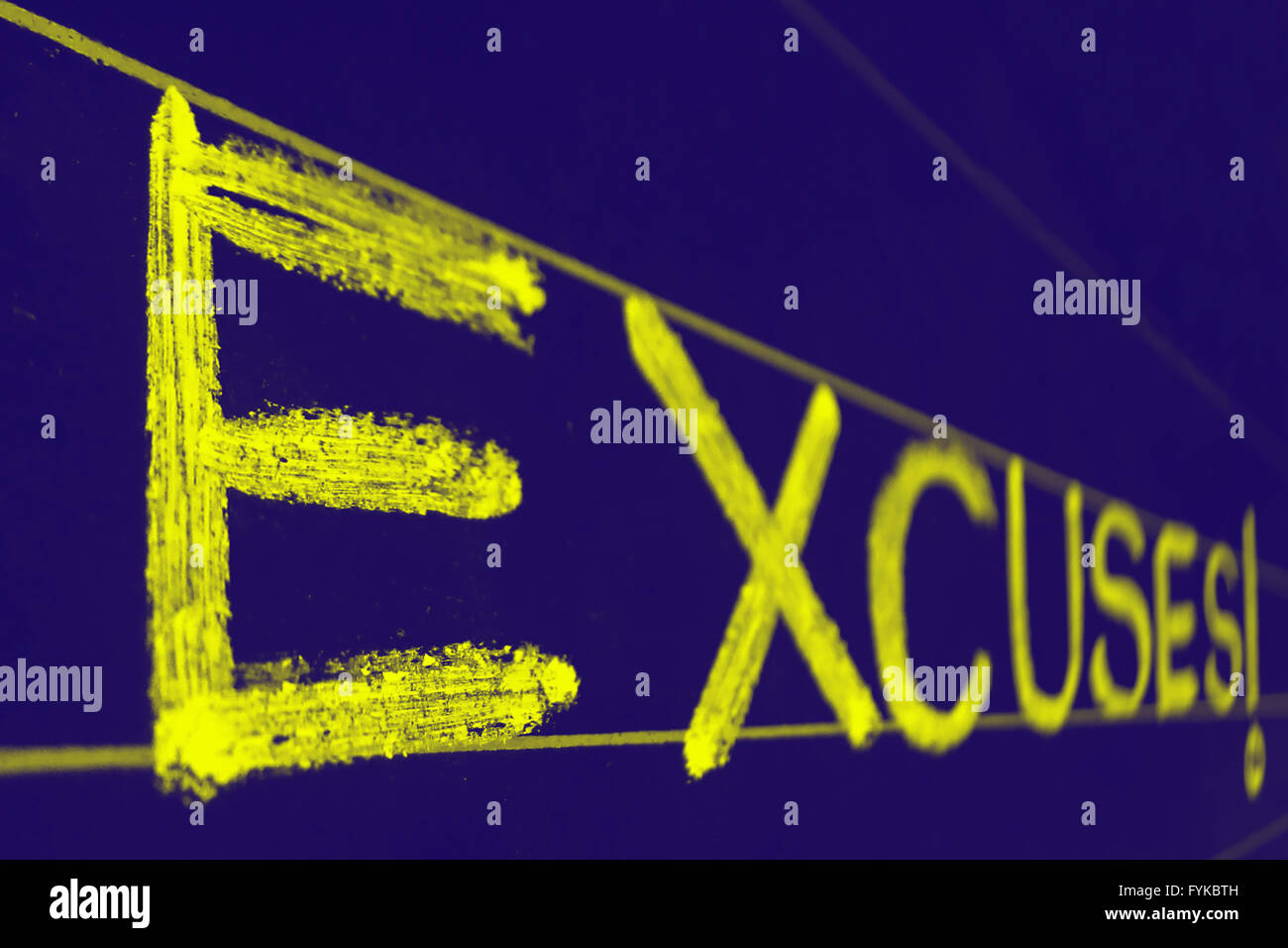 excuses word handwritten on black chalkboard Stock Photo - Alamy